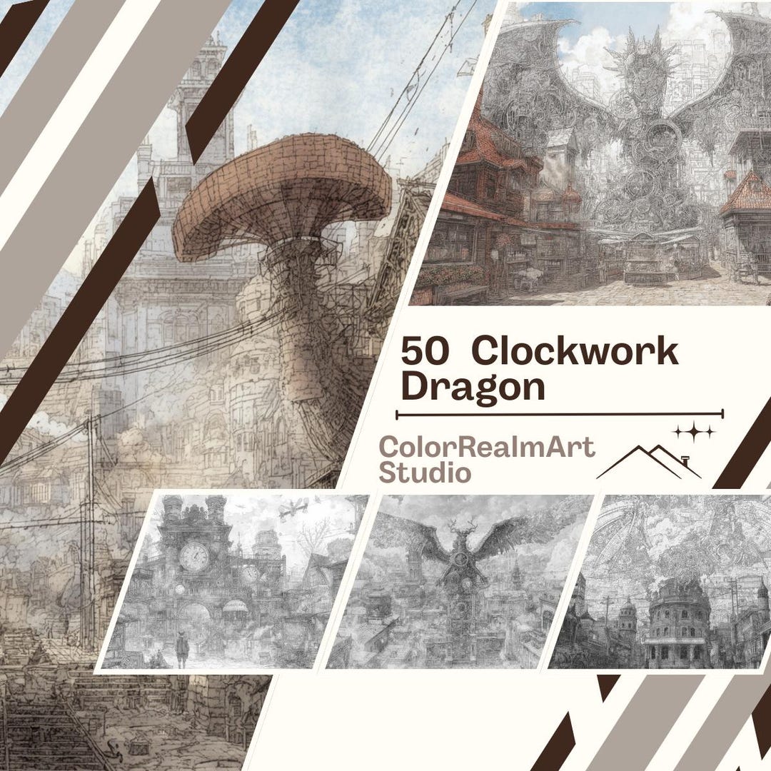 Clockwork Dragon Coloring Pages | 50 Mechanical Fantasy Scenes ...