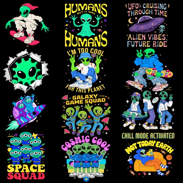Cute Alien Drawing Svg - Etsy UK