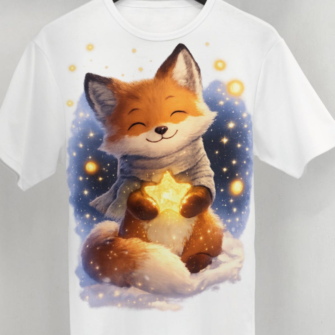 Magical Star Guardian Fox PNG | Christmas Night Fox Clipart | Cozy ...