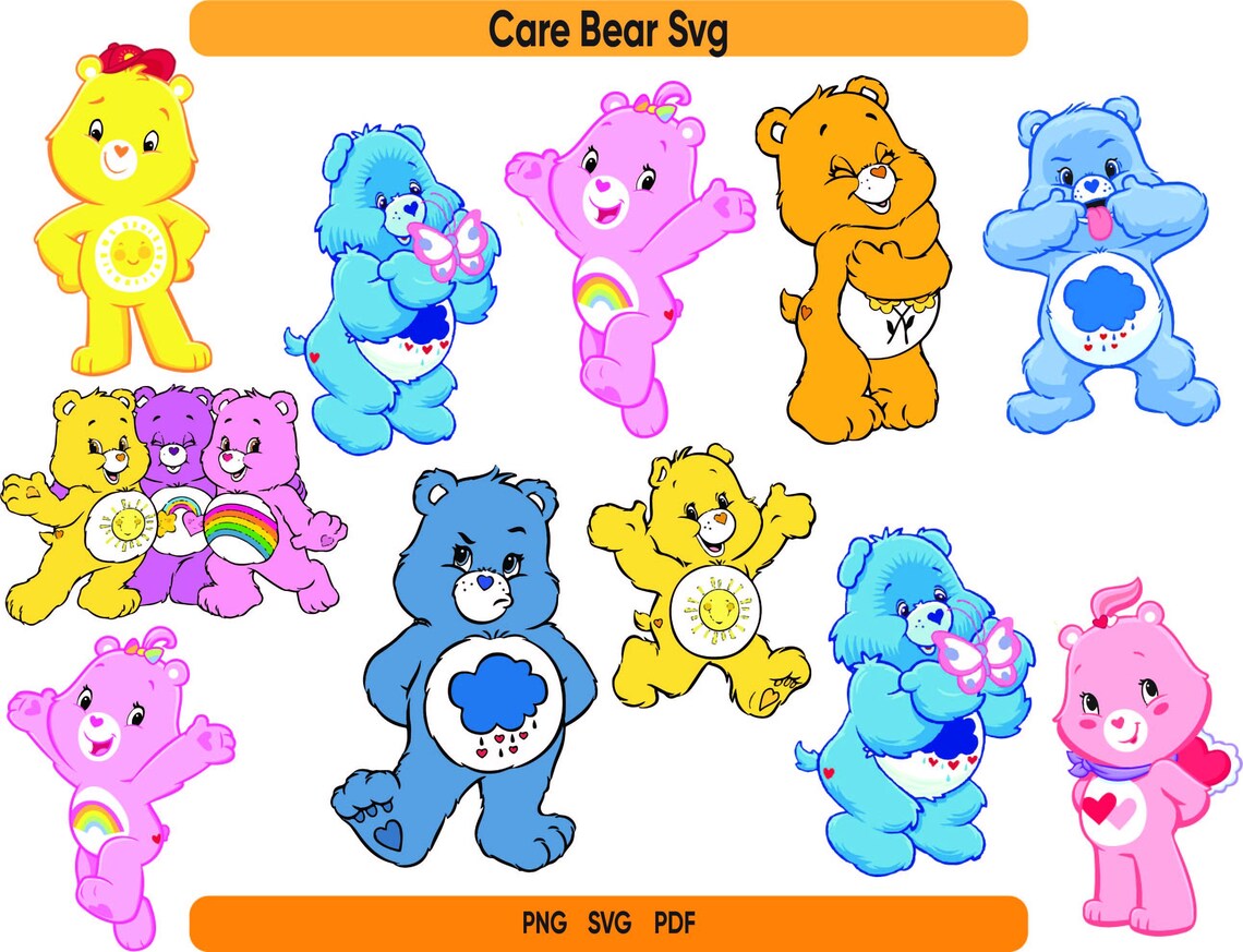 Care Bear SVG Bundle, Care Bear SVG Bundle, Care Bears Sublimation ...