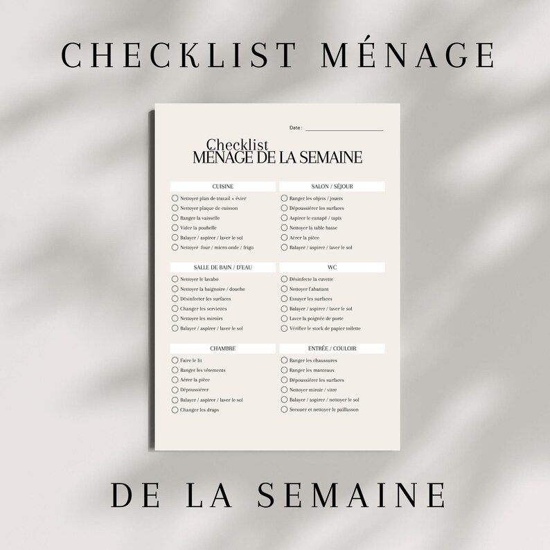 Customizable Weekly Cleaning Checklist – Chore Planner – Home ...