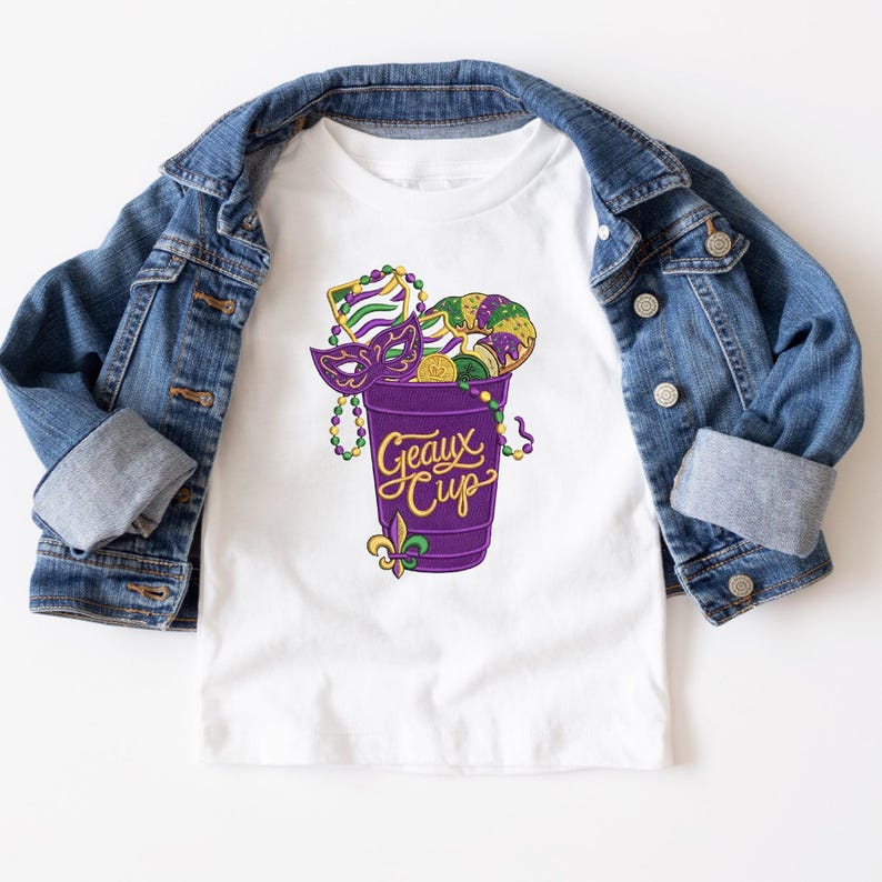 Geaux Cup Festival Mardi Gras Embroidery File, New Orleans Carnival ...