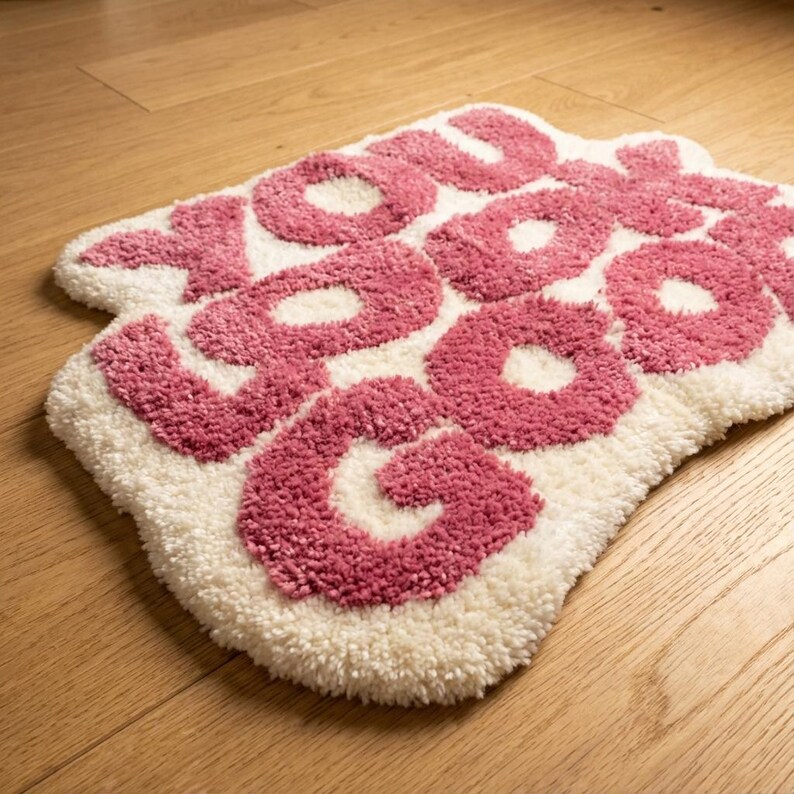 You Look Good Rug – Pink Aesthetic Floor Art, Motivational Text Carpet ...