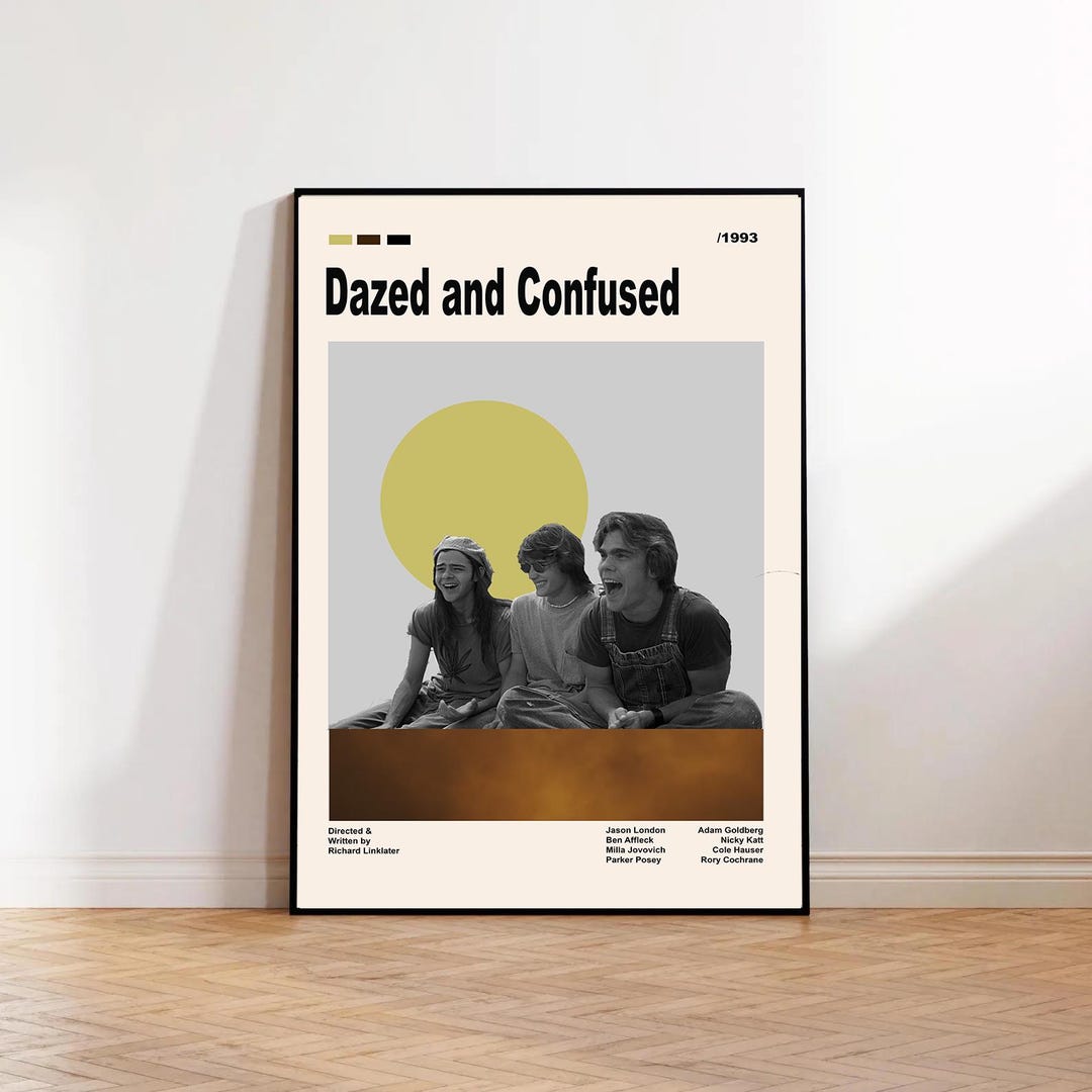 Dazed and Confused, Movie Poster, Mid Century Modern, Modern Retro ...