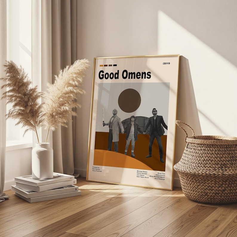 Good Omens Poster, TV Series Poster, Retro Vintage Movie Print, Neil ...