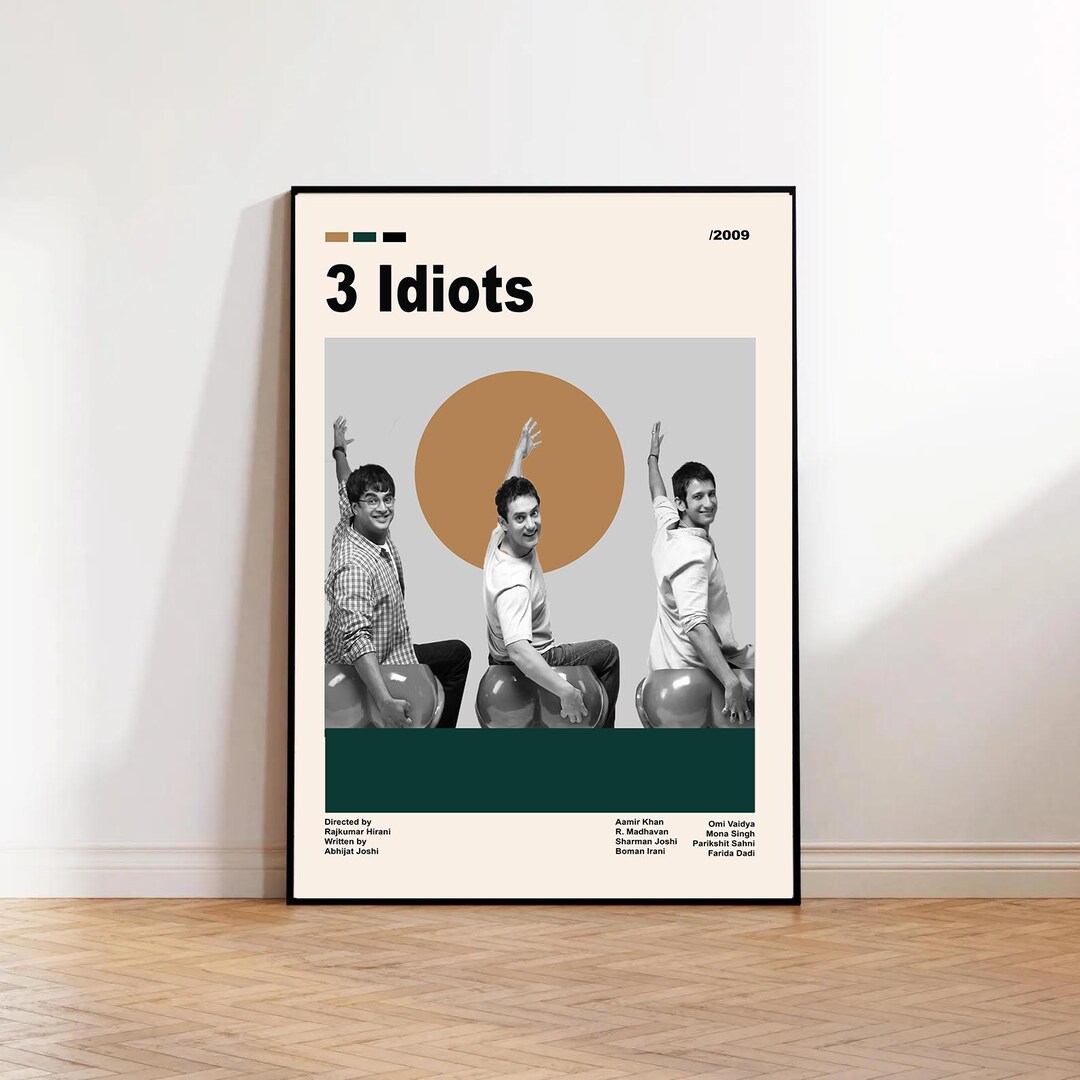 3 Idiots Movie Poster, Bollywood Poster, Aamir Khan, Rajkumar Hirani ...