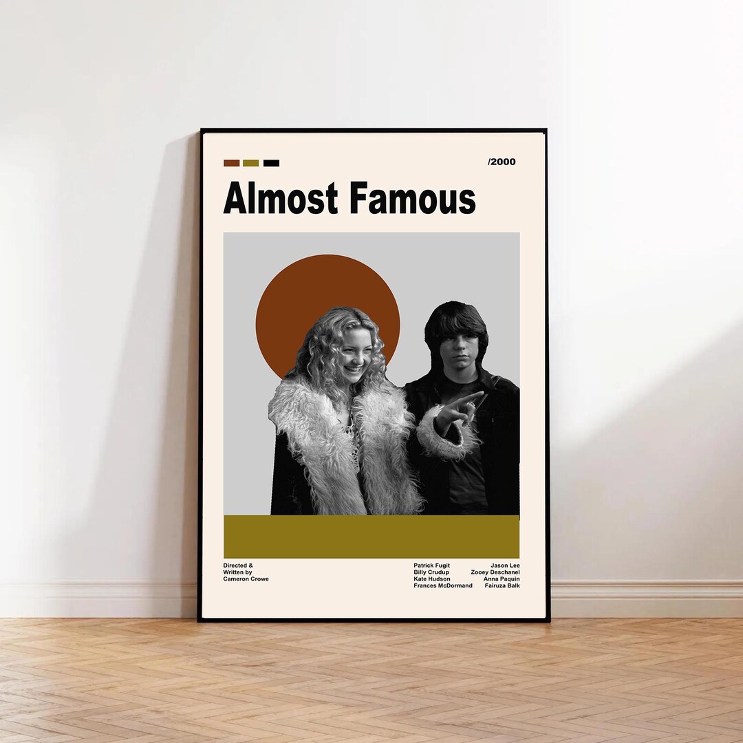 Almost Famous, Movie Poster, Cameron Crowe, Mid-century Art, Vintage ...