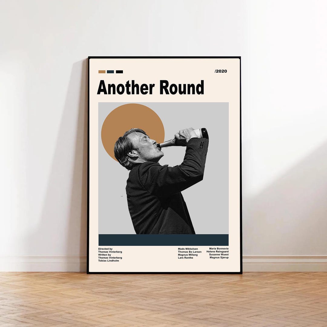Another Round Movie Poster, Mads Mikkelsen Druk Wall Art, Thomas ...