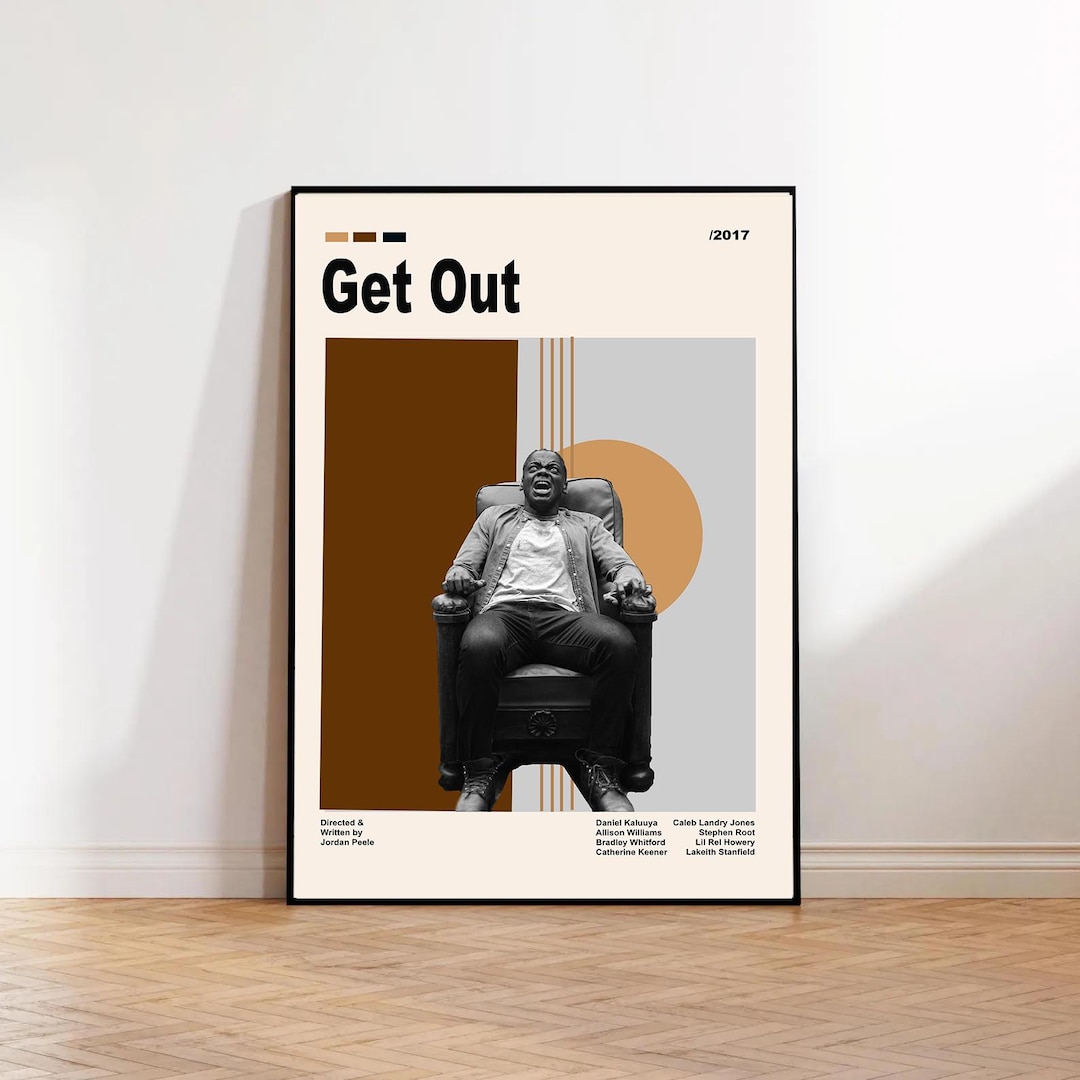 Get Out, Horror Movie Poster, Mid-century Modern Art, Minimalist Print ...