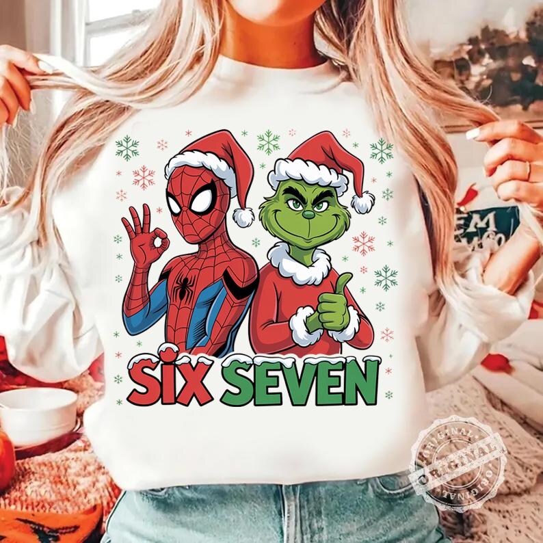 Six Seven Funny Christmas Meme PNG Bundle 5 Designs – Grinch Elsa ...