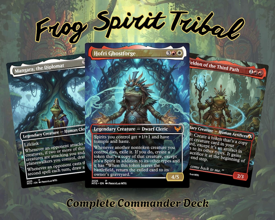 MTG Proxy Commander Deck Frog Spirit Tribal – Anime Inspired 100 Card ...