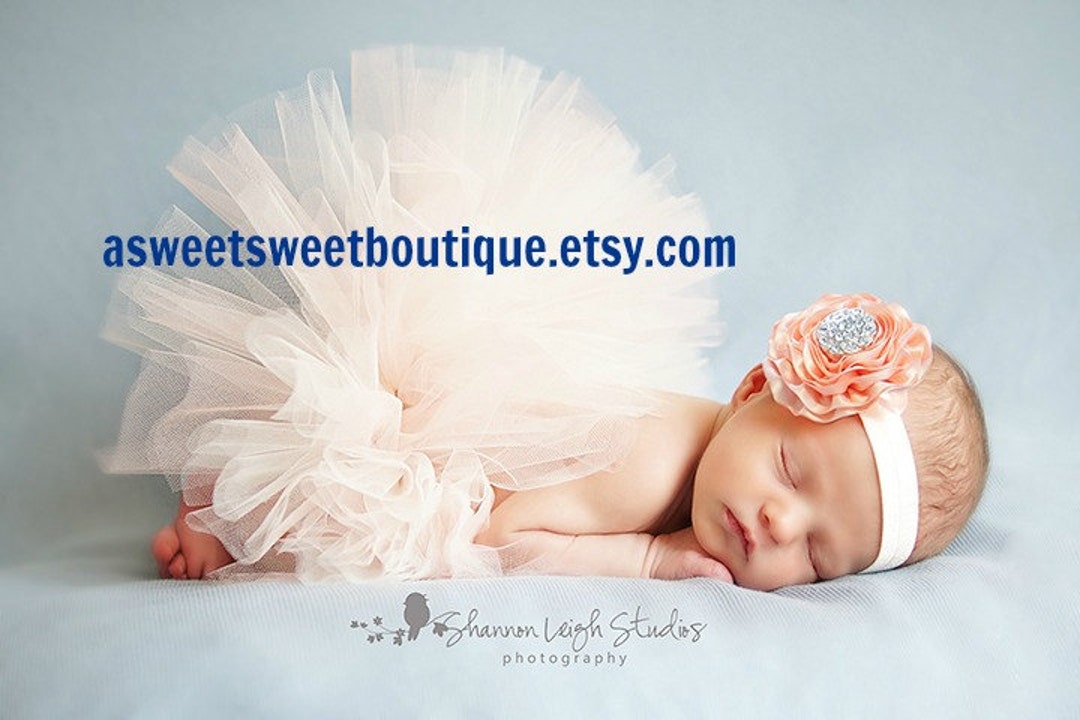 Baby Girl Tutu Skirt, Newborn Tutu Outfit, Peach Tutu Dress, Tutu and ...