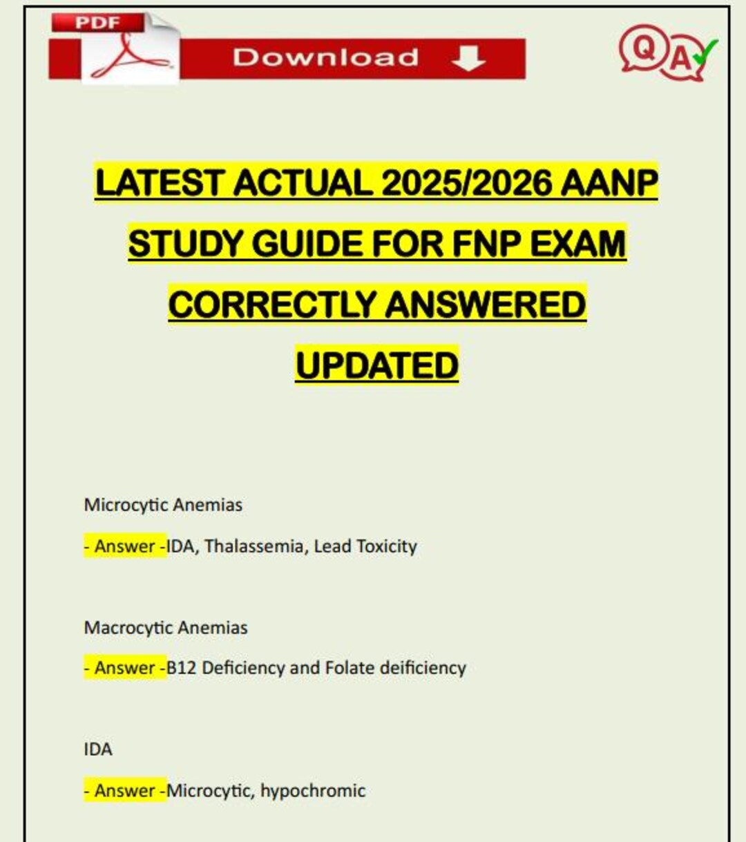 AANP Study Guide, FNP Exam ACTUAL 2025/2026 Correctly Answered Updated ...