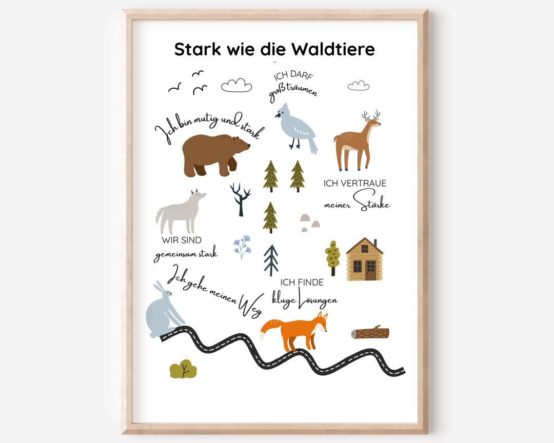 Affirmation Poster for Children Featuring Woodland Animals | Children's ...