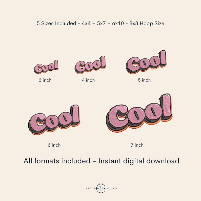 Puffy Embroidery Design – 3D Bubble Text (digital Download) - Etsy