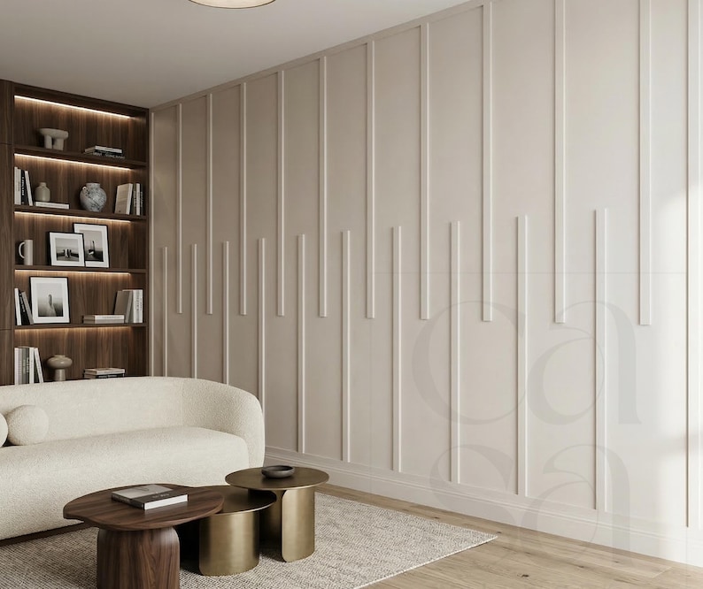 Modern Wall Molding Layout | Minimal Accent Panel Molding | DIY Trim ...