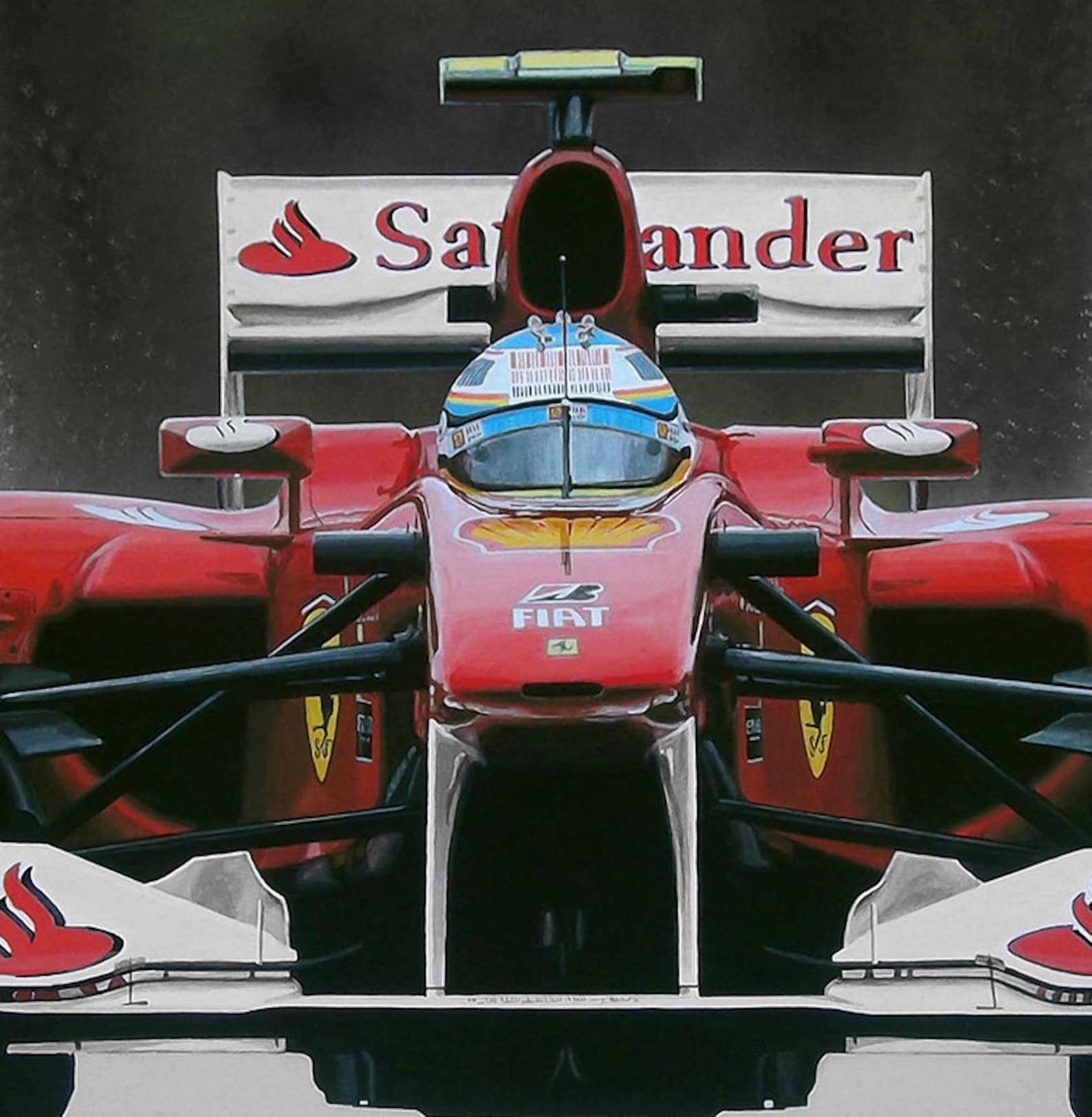 Fernando Alonso Ferrari F10 Limited Edition Art Print From an Original ...