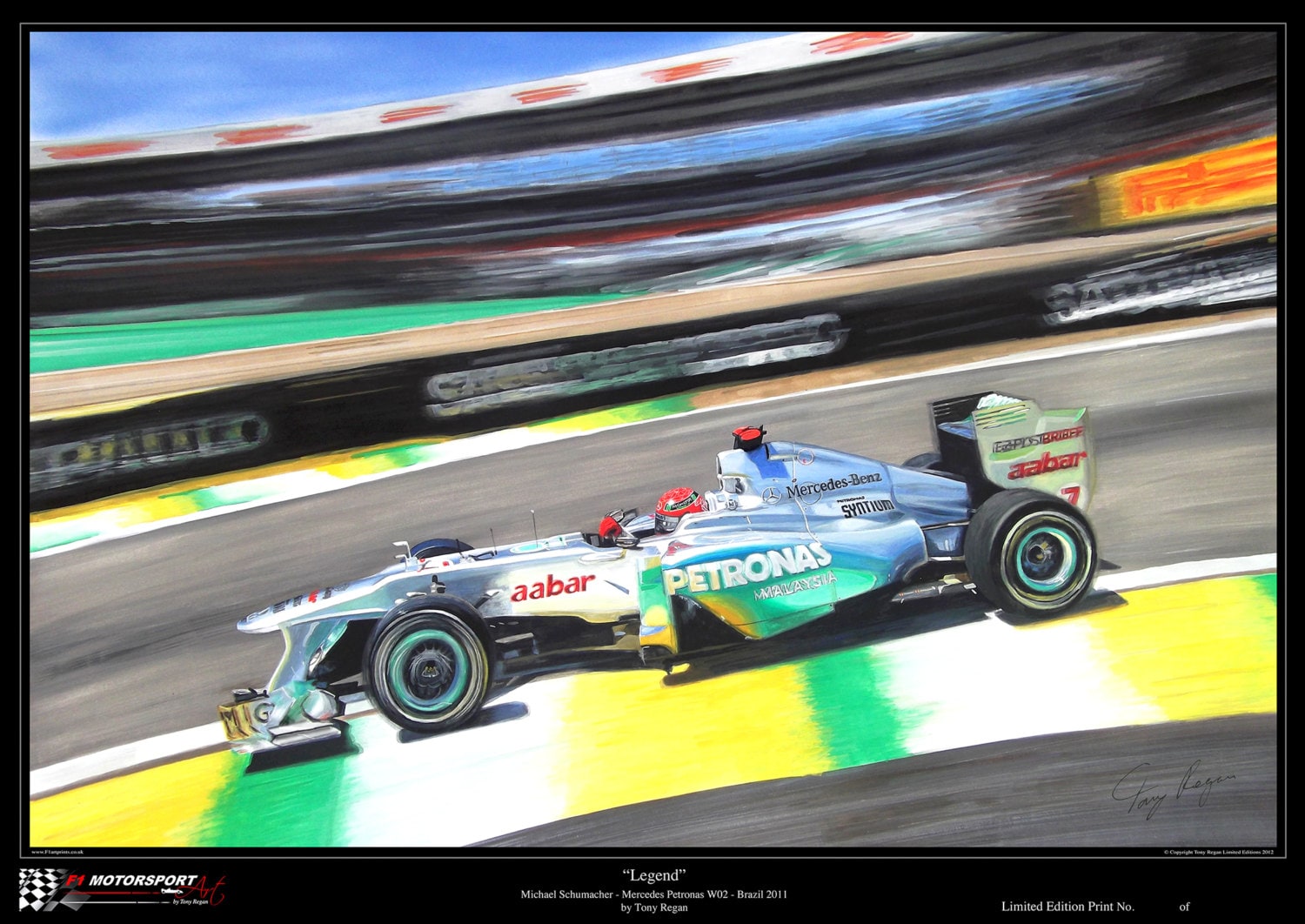 Michael Schumacher F1 Petronas Mercedes W02 Limited Edition Art Print ...