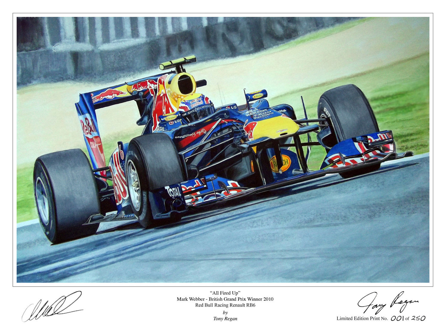 Mark Webber Red Bull 2010 Limited Edition F1 Art Print - Etsy