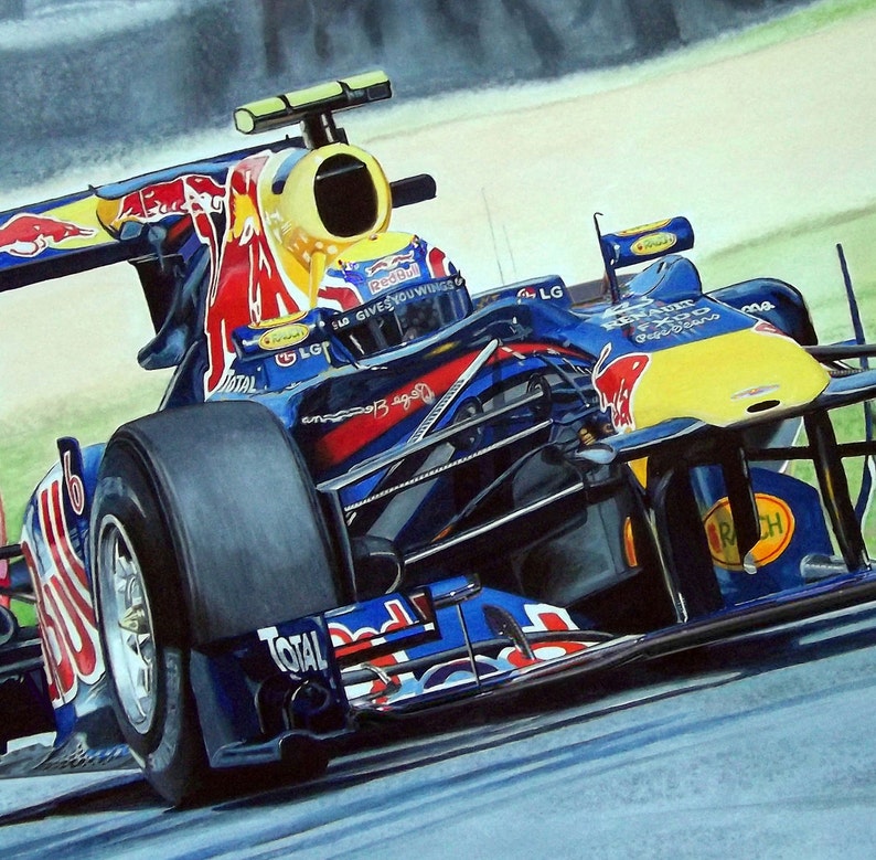 Mark Webber Red Bull 2010 Limited Edition F1 Art Print - Etsy