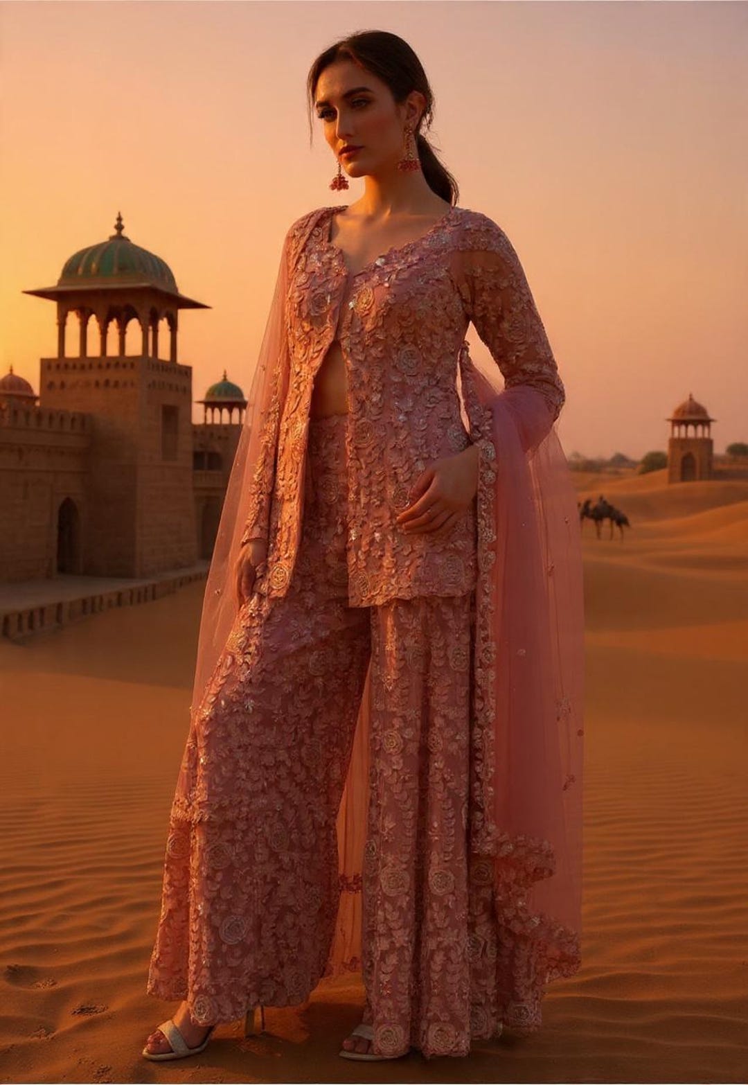 Indian Anarkali Dress Yellow Georgette Lehenga Set | Pakistani Wedding ...