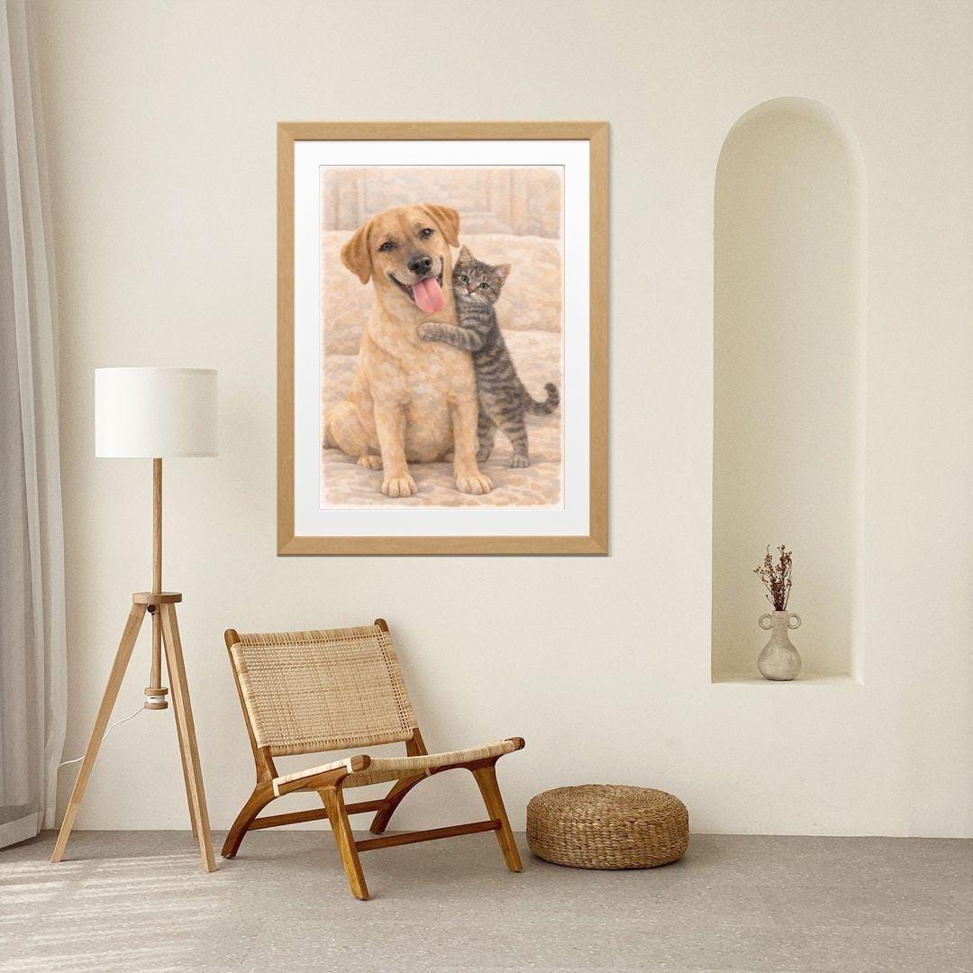Gentle Giant Tiny Friend Printable Wall Art Set of 5 Dog Cat Watercolor ...