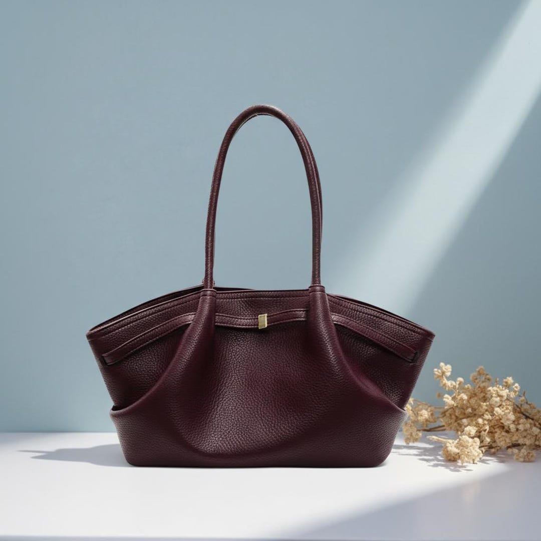 Small Leather Tote Bag Classic Shoulder Handbag Elegant Design Italian ...