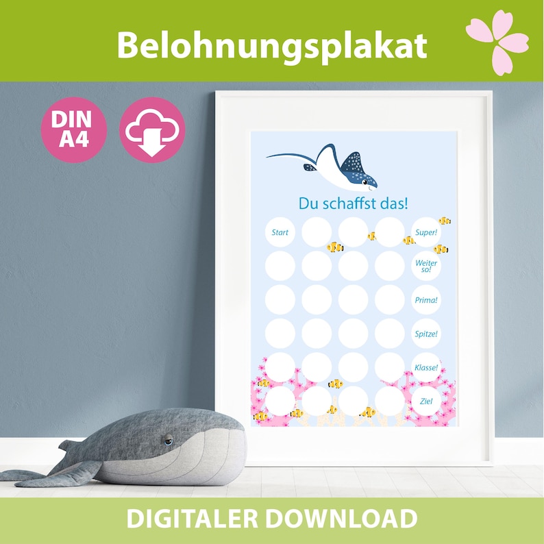 Manta Ray Reward Chart for Children – Reward Plan & Reward System ...