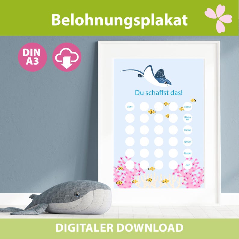 Manta Ray Reward Chart for Children – Reward Plan & Reward System ...