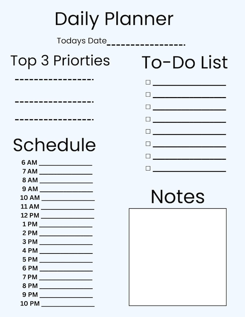 Daily Planner - Etsy