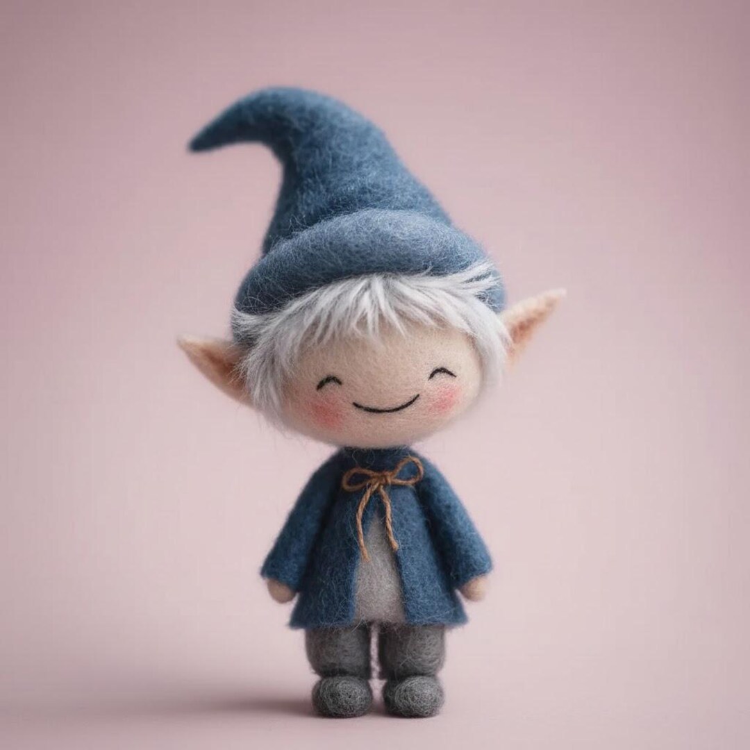 Needle Felted Snow Prince Elf Doll - Handmade Wool Forest Spirit ...
