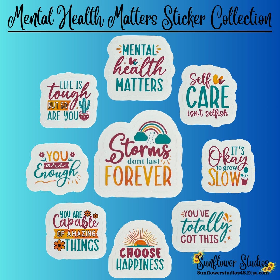 Mental Health Matters Sticker Collection, Waterproof, Stickers for ...