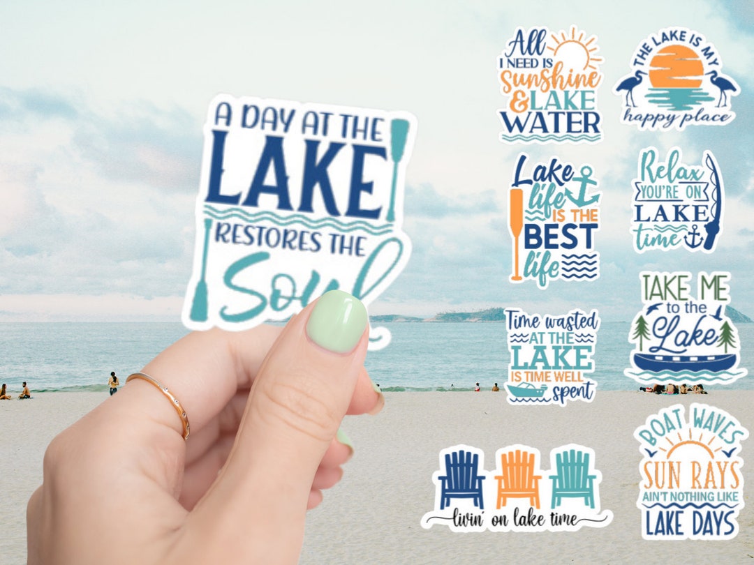 Lake Life Sticker Collection, Waterproof, Stickers for Water Bottle ...