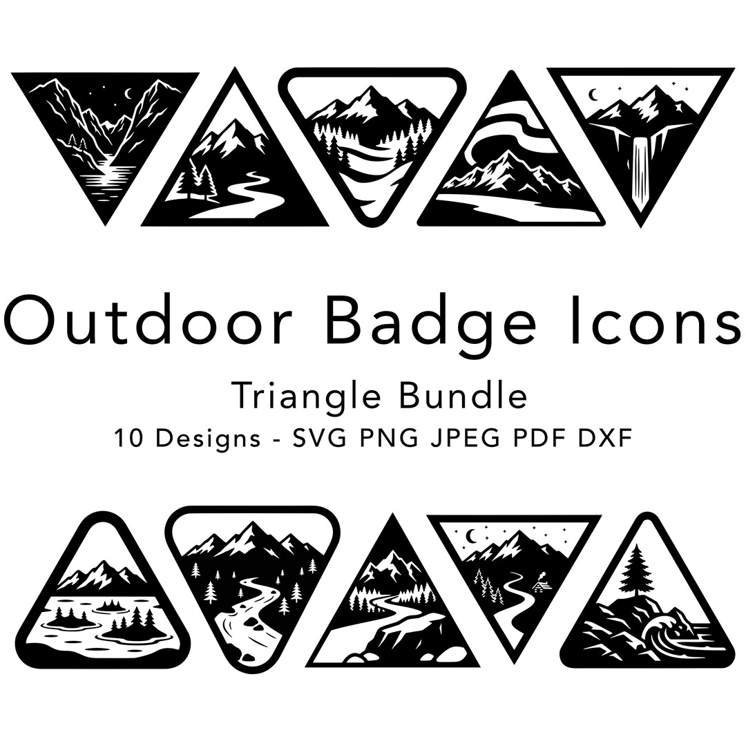 Outdoor Badge Icons (triangle) Bundle Vol. 1 – 10 Triangle SVG Designs ...