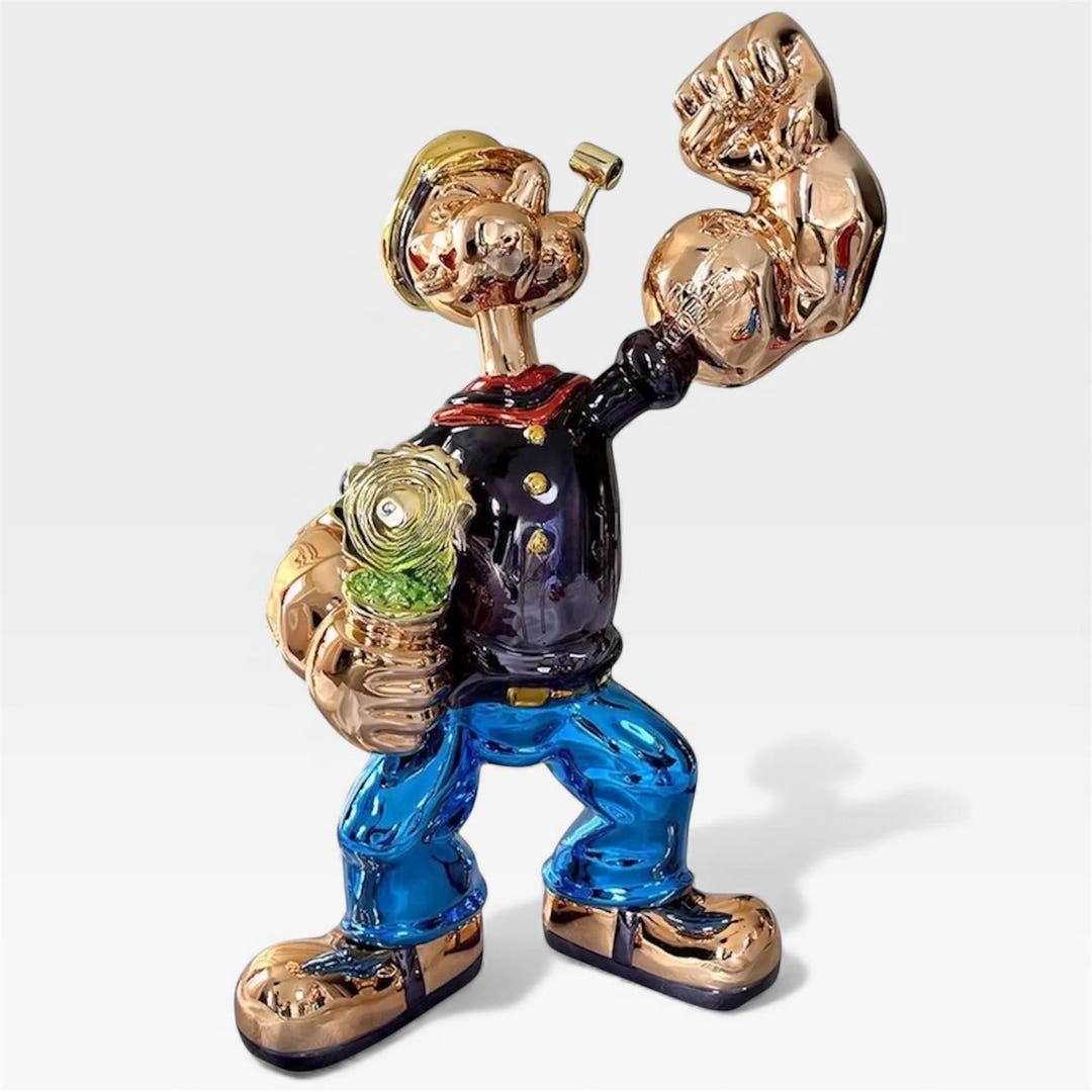 Popeye Sculpture. 80cm Tall. Black Chrome. Pop Art. Home Decor. - Etsy