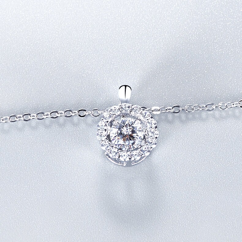 Beautiful Twinkle Moissanite Diamond Necklace With a Halo of - Etsy