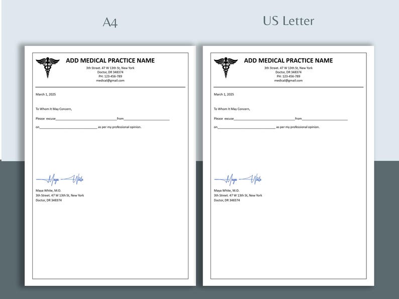 Editable Doctor's Note Template | Instant Download | Doctors Excuse ...