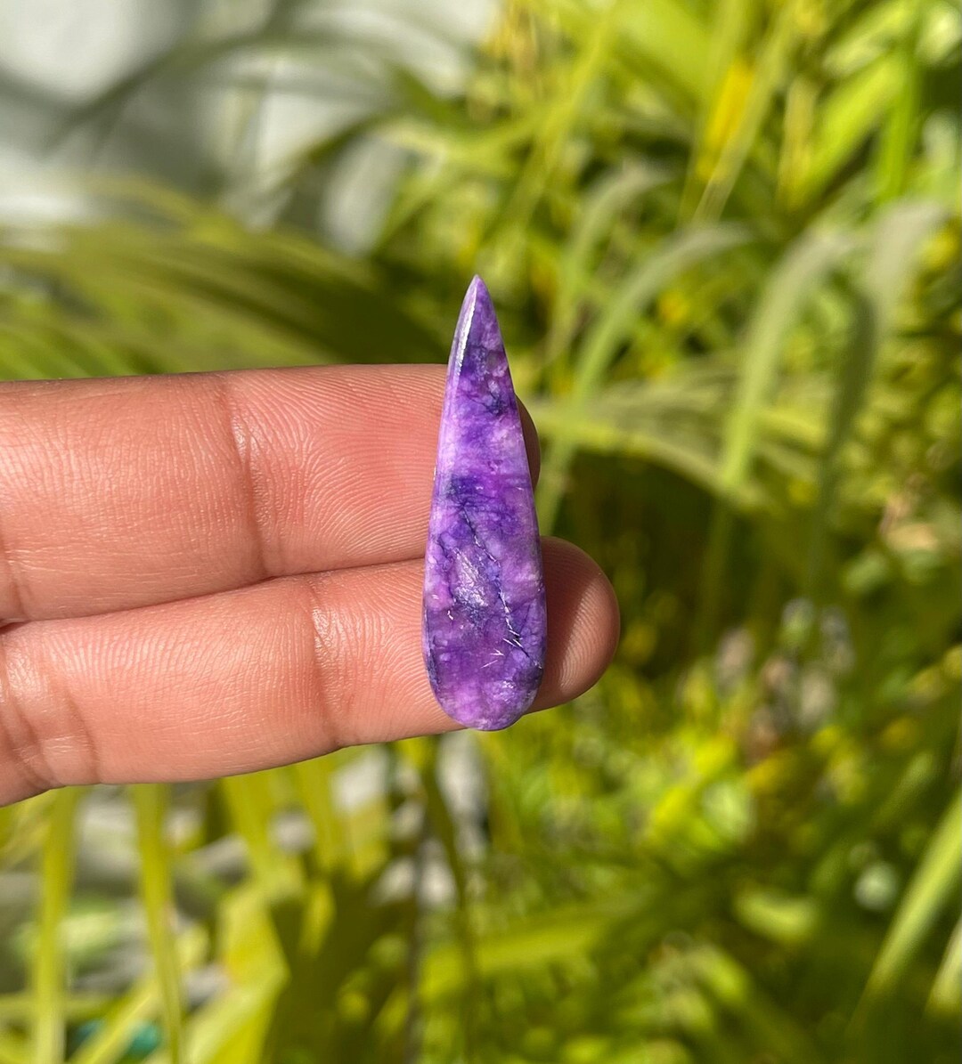 Rare Purple Sugilite Cabochon, Natural Kalahari Stone (37x10mm, 12ct ...