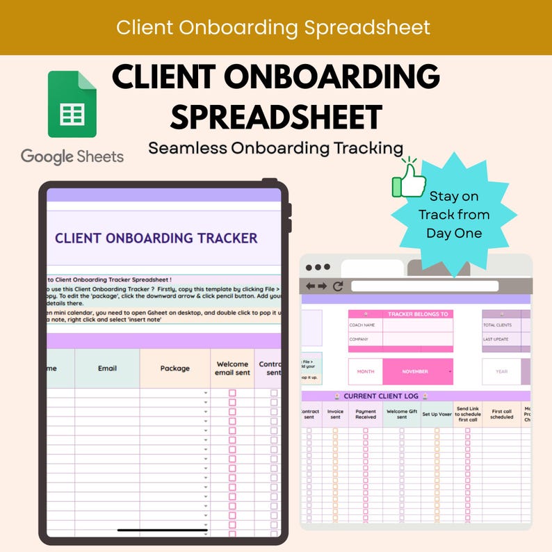 Client Onboarding Spreadsheet Template | Client Intake, Tracker ...