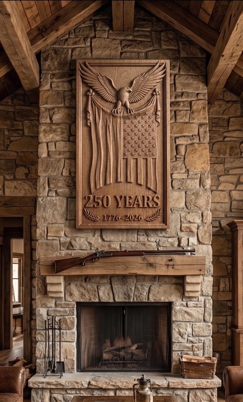 USA 250th Anniversary 3D Relief – STL File for CNC & 3D Printing. Eagle ...