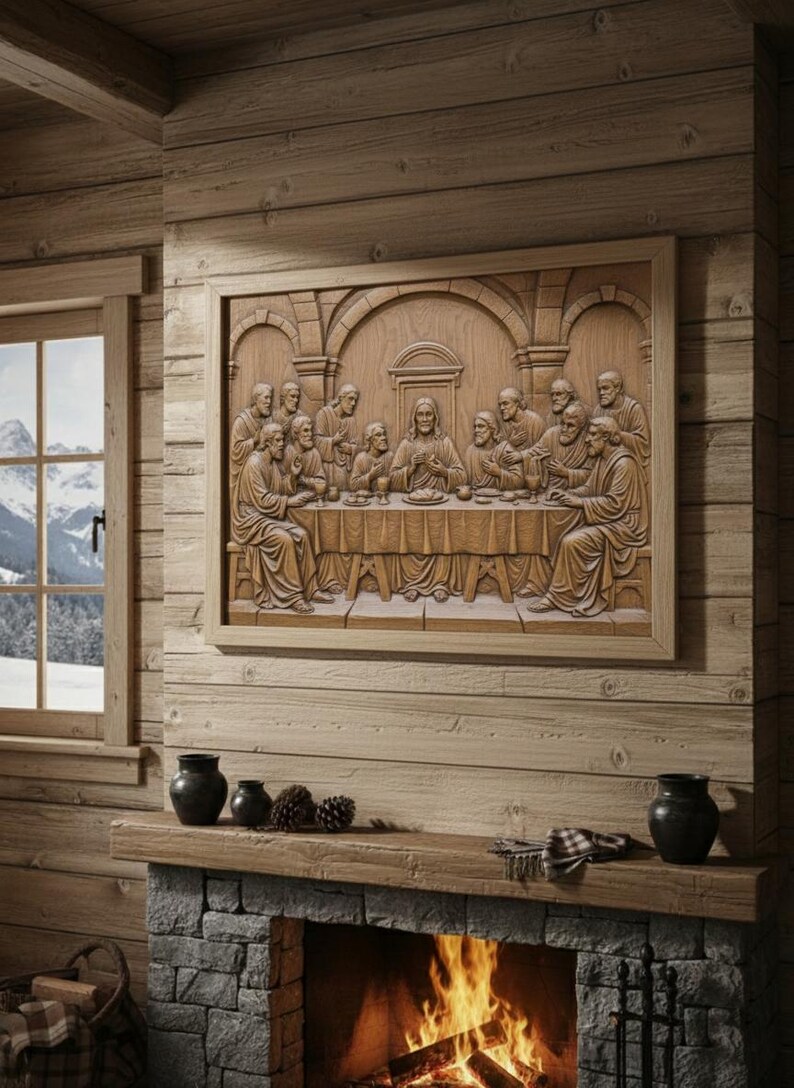 Last Supper 3D Relief – STL File for CNC & 3D Printing. Jesus and ...