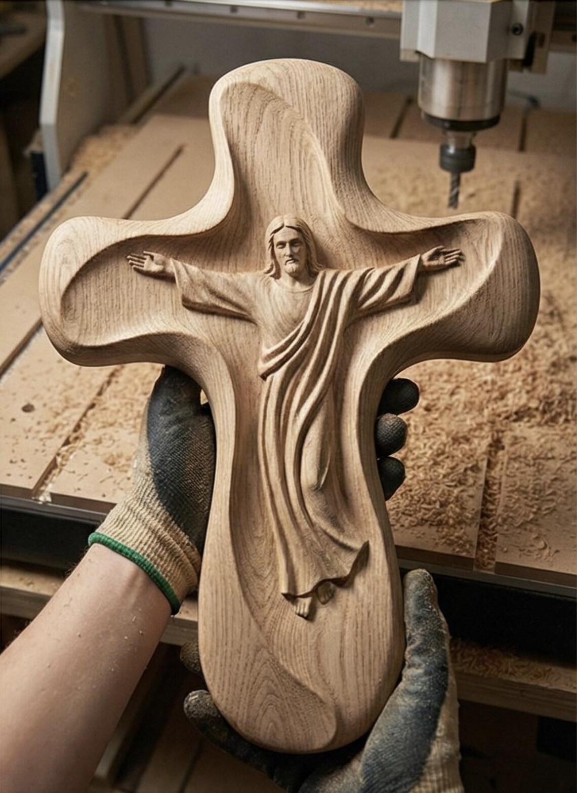 Jesus Cross 3D Relief – STL File for CNC & 3D Printing. Religious Wall ...