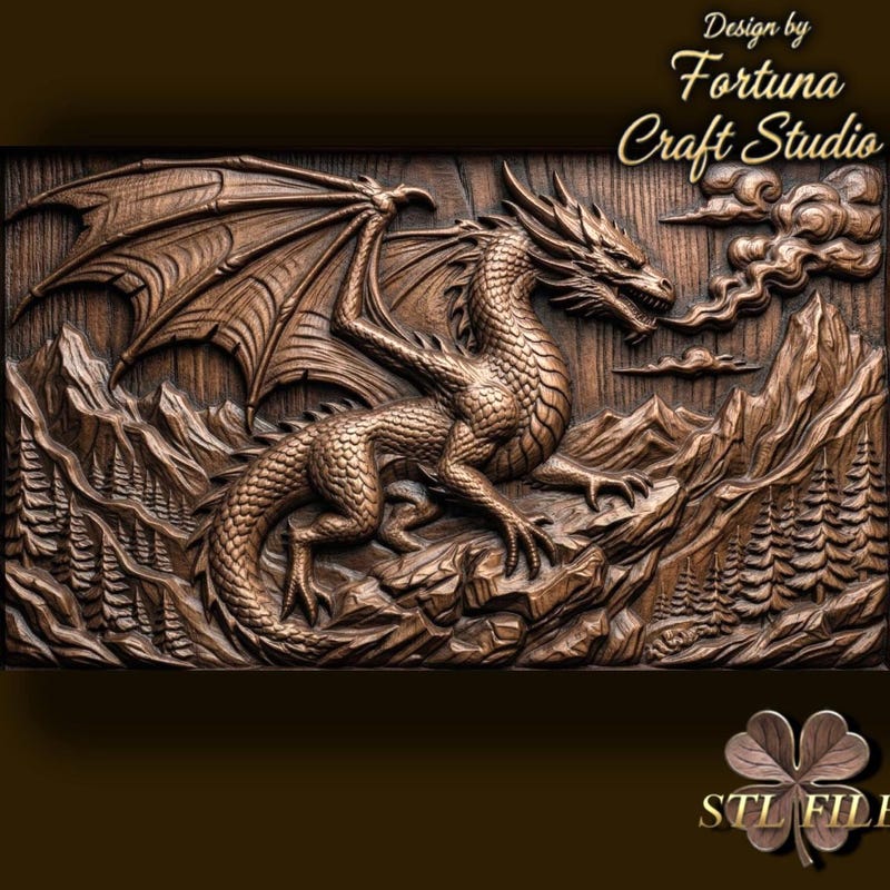 Dragon Cliff Art - Etsy