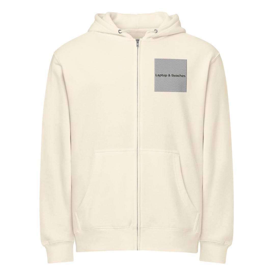 Laptop & Beaches Full Zip Hoodie – Remote Work Hoodie, Coastal ...