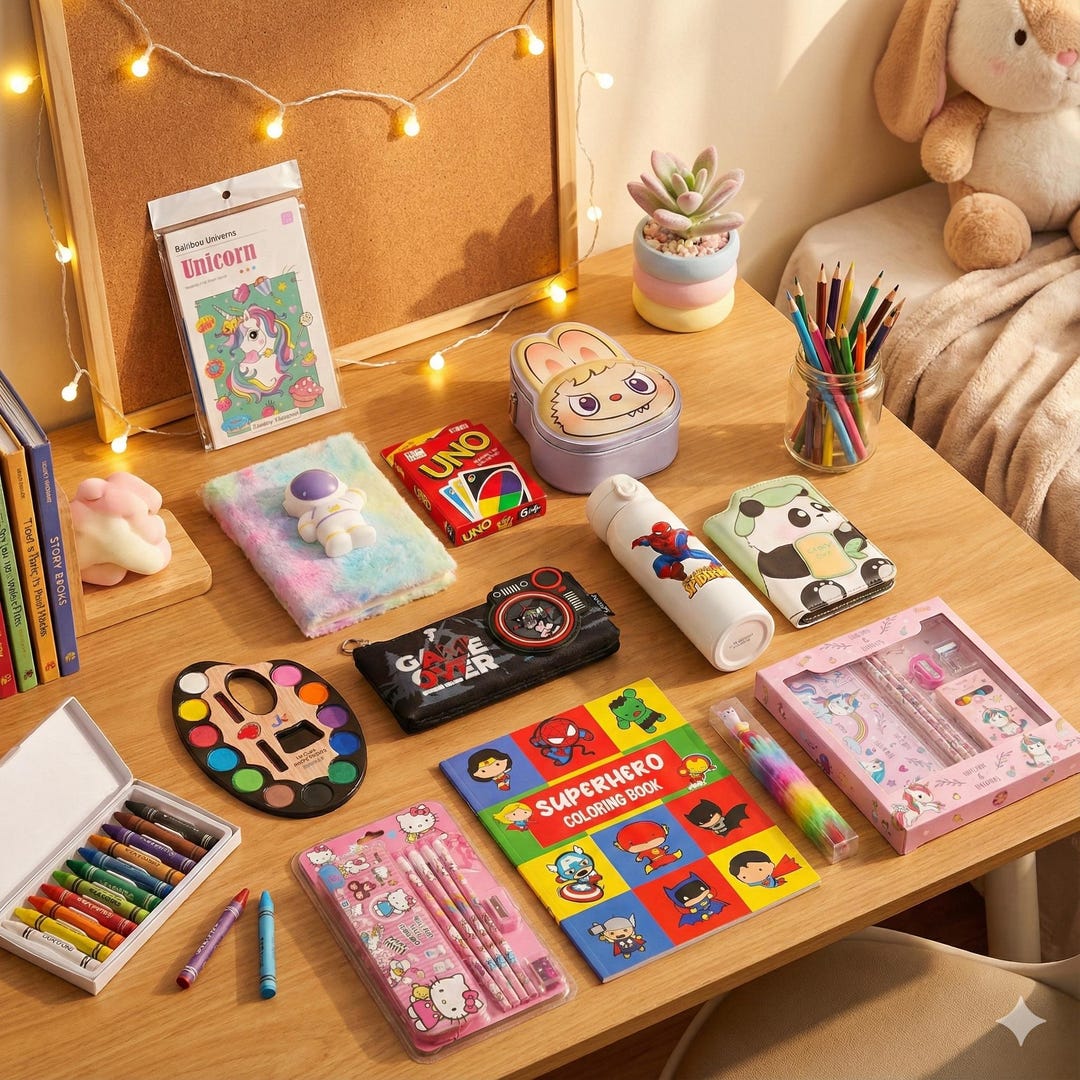 Kids Stationery Combo Gift Set | Unicorn & Superhero Gift Box ...