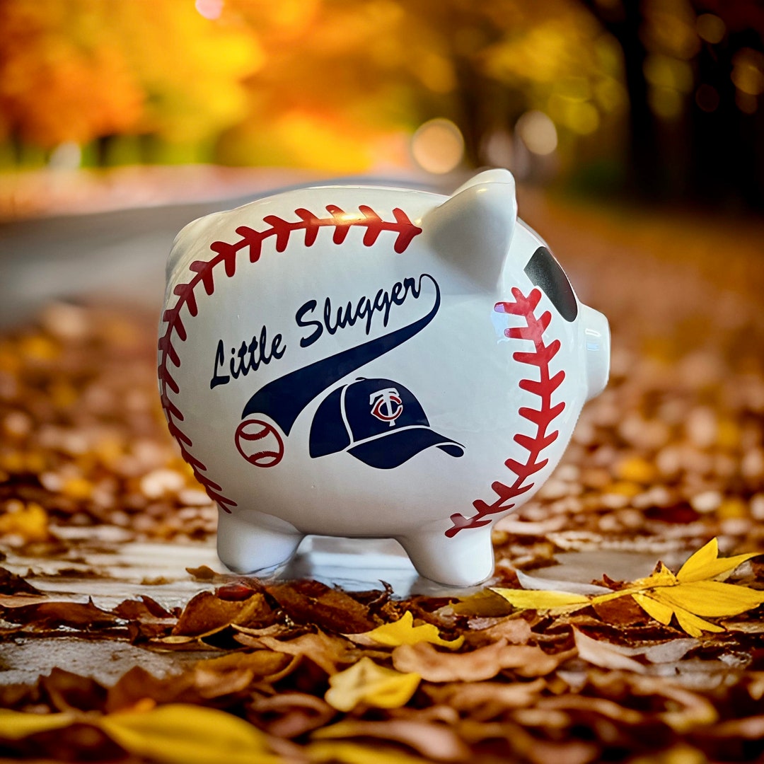 MINNESOTA TWINS Themed Little Slugger Personalized Baseball Piggy Bank ...