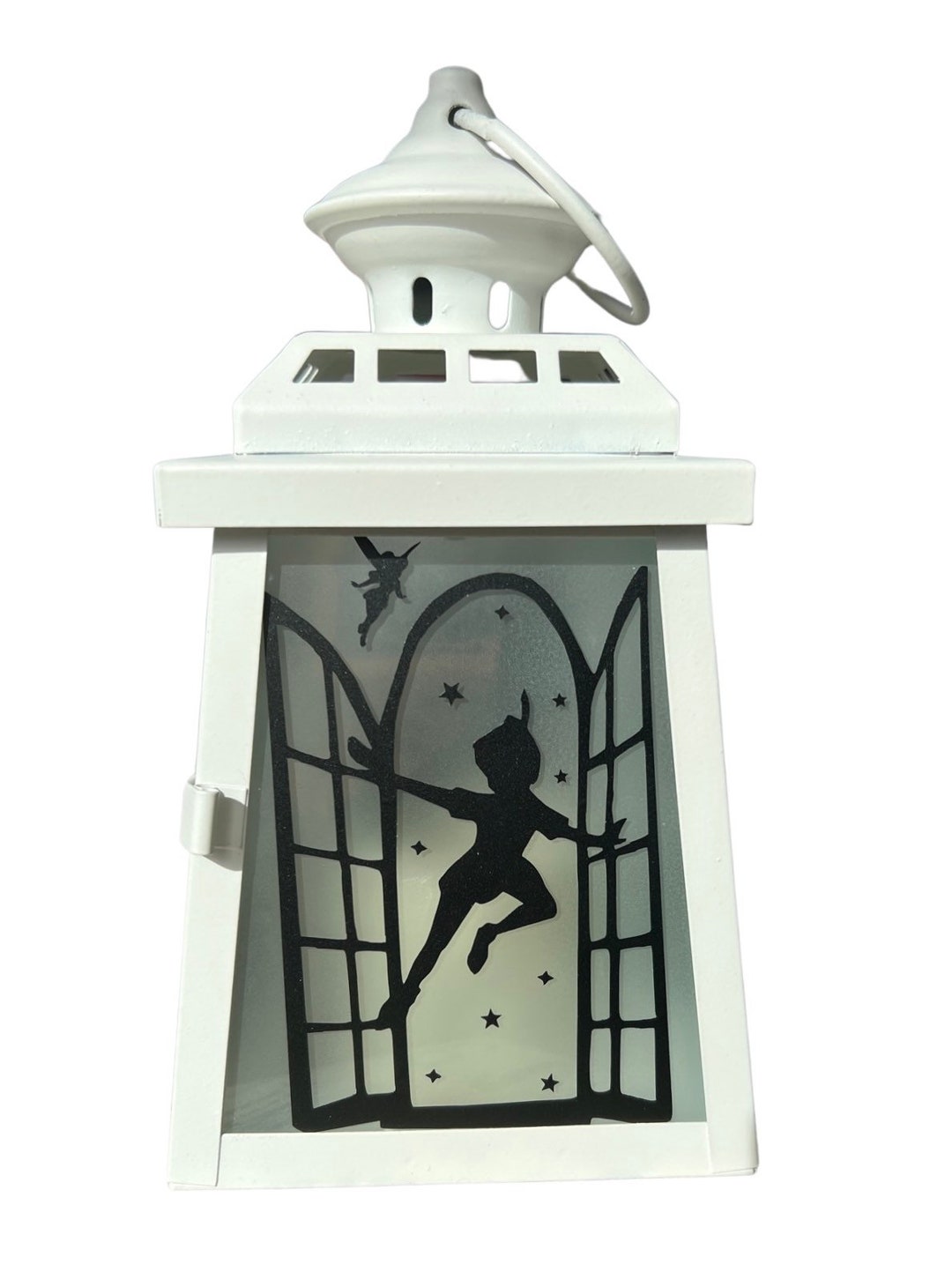 PETER PAN Silhouette Black LED Metal Lantern, Choice of Frosted or ...