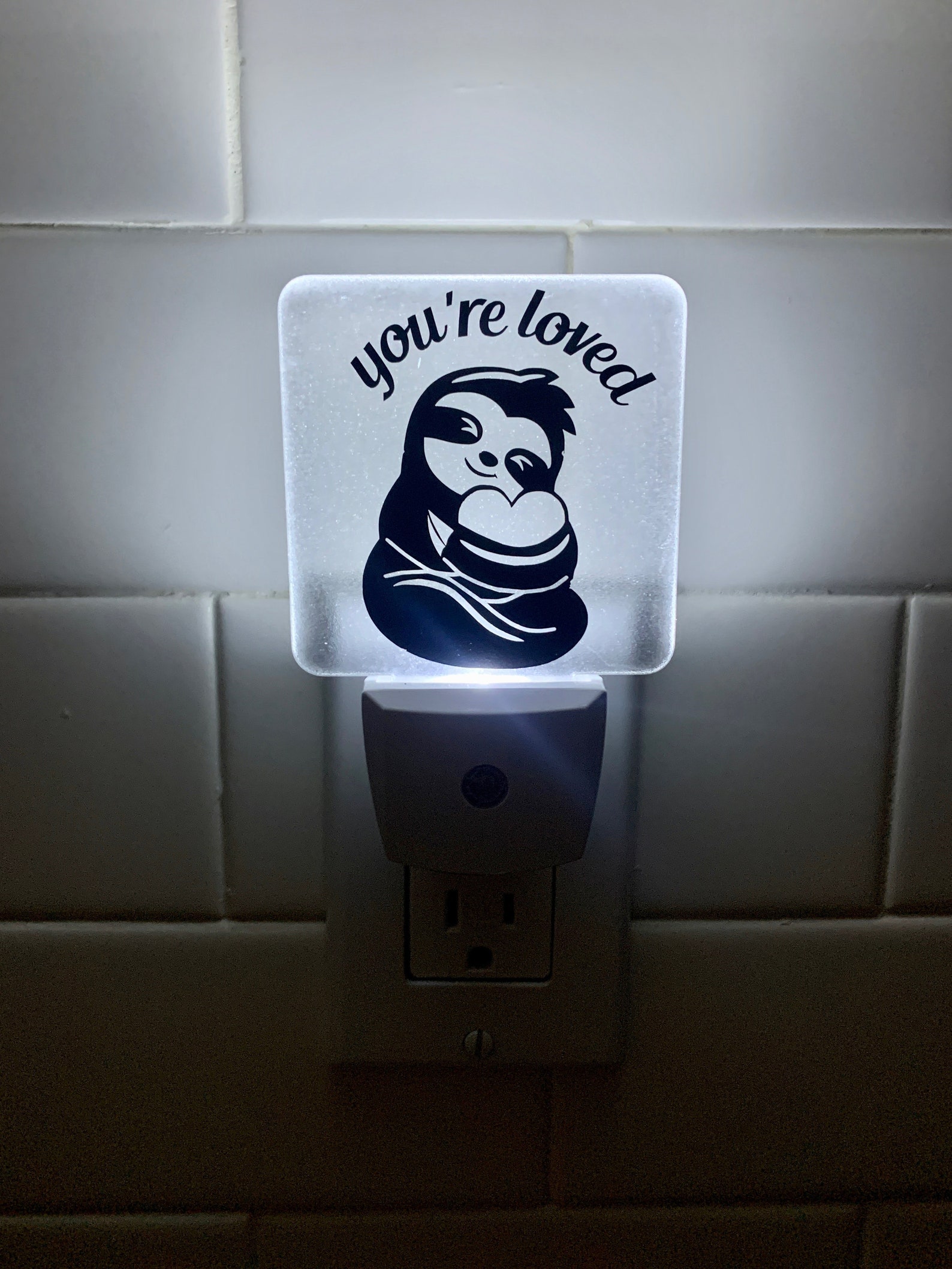 SLOTH With HEART Plug-in LED Night Light With Dusk-dawn - Etsy