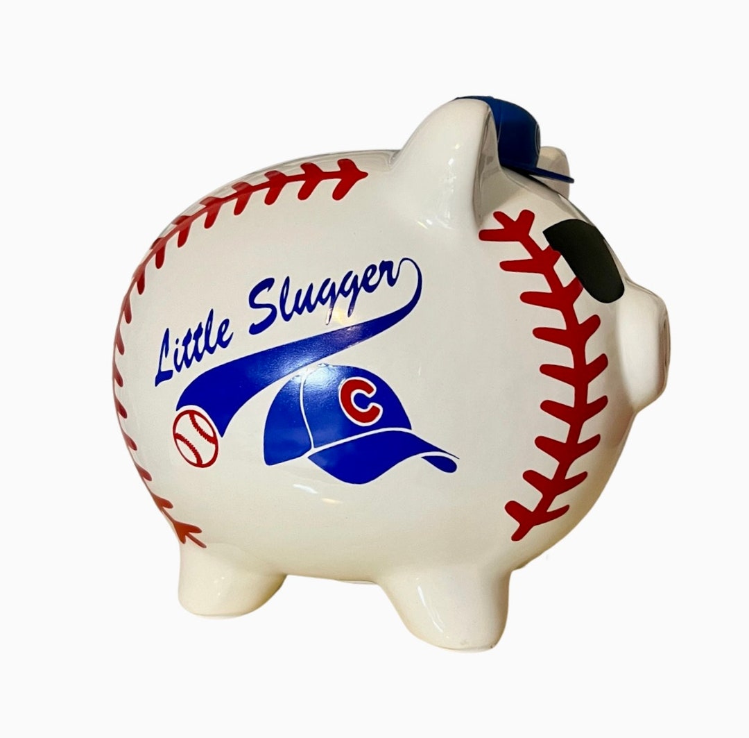 CHICAGO CUBS Themed Little Slugger Personalized Baseball Piggy Bank ...