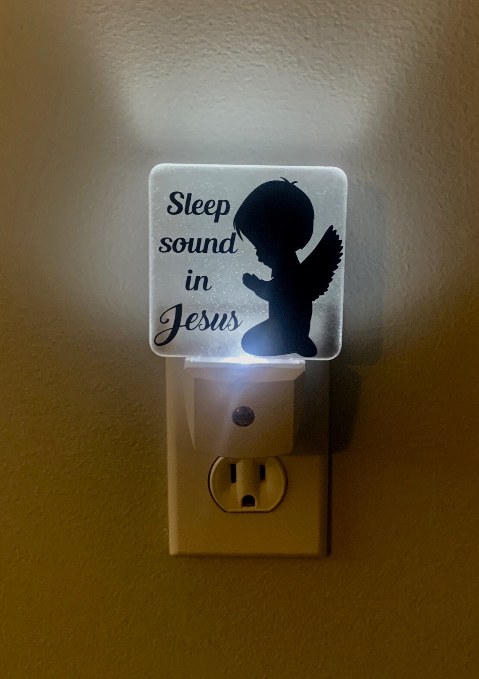PRAYING ANGEL Plug-in LED Night Light with Dusk-Dawn Sensor | Etsy